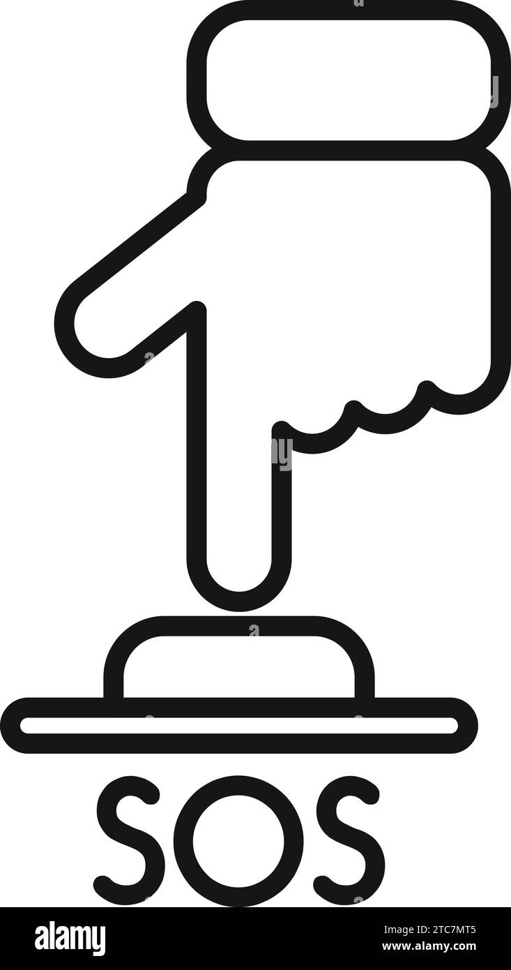 Sos help button icon outline vector. Engine safety siren. Dial help ...