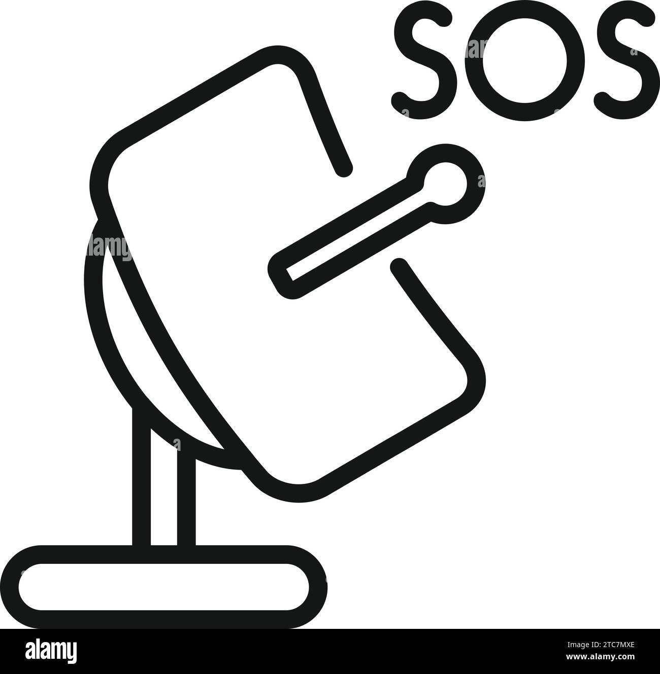 Sos antenna signal icon outline vector. Engine safety. Siren dial help ...