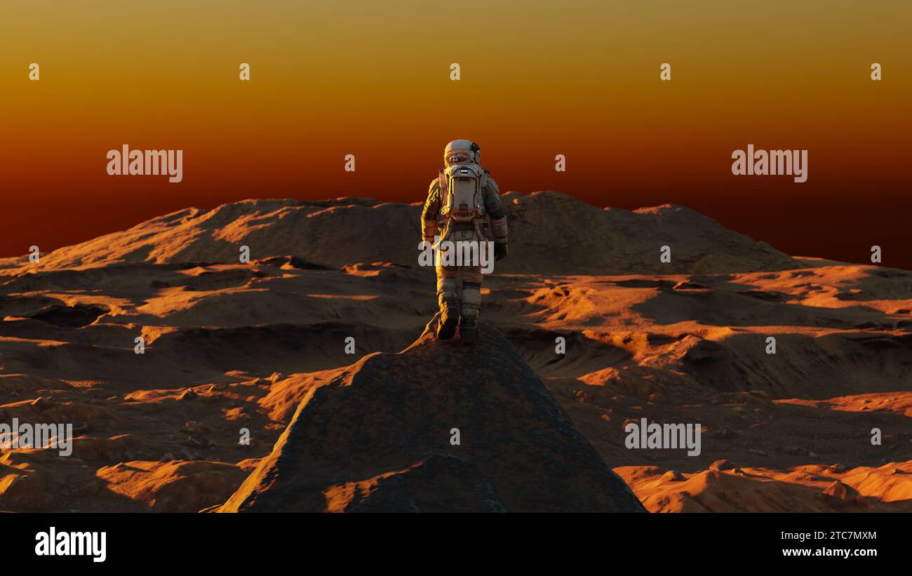 Astronaut on mars 3d render hi-res stock photography and images - Alamy