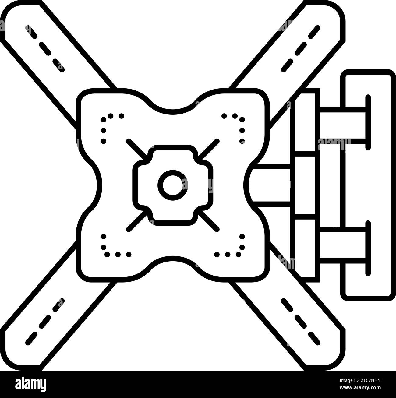 tv wall mount home accessory line icon vector illustration Stock Vector ...