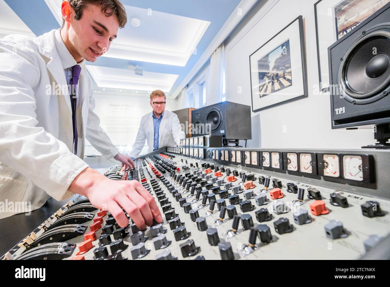 London, UK. 11th Dec, 2023. The EMI TG12345 Mk I Recording Console Used ...