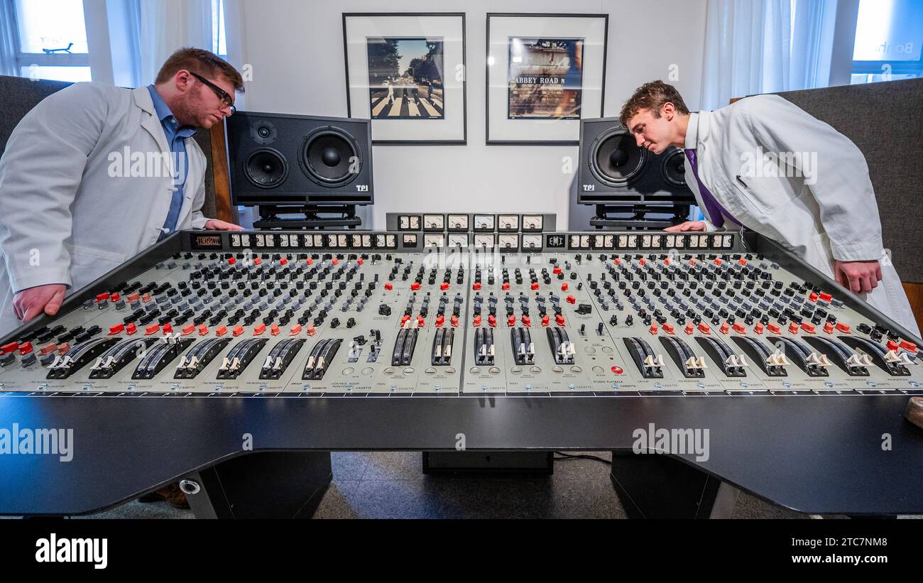 London, UK. 11th Dec, 2023. The EMI TG12345 Mk I Recording Console Used ...