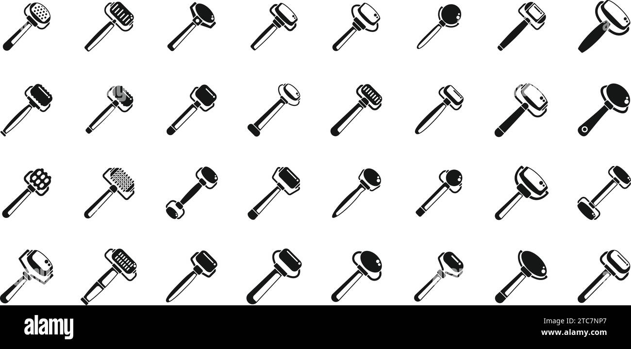 Facial roller icons set simple vector. Care face quartz. Sha skin age stone Stock Vector Image ...