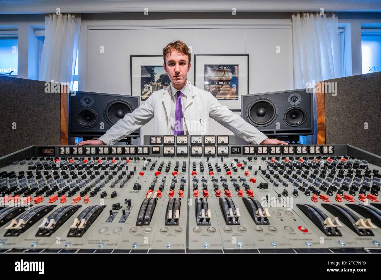 London, UK. 11th Dec, 2023. The EMI TG12345 Mk I Recording Console Used By The Beatles at Abbey ...
