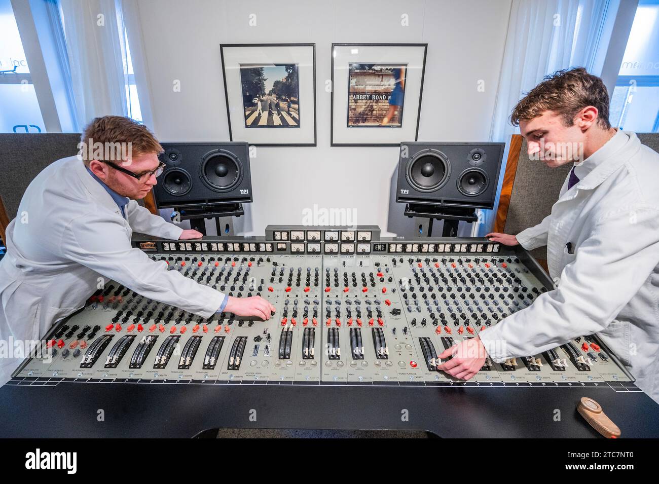 London, UK. 11th Dec, 2023. The EMI TG12345 Mk I Recording Console Used By The Beatles at Abbey ...