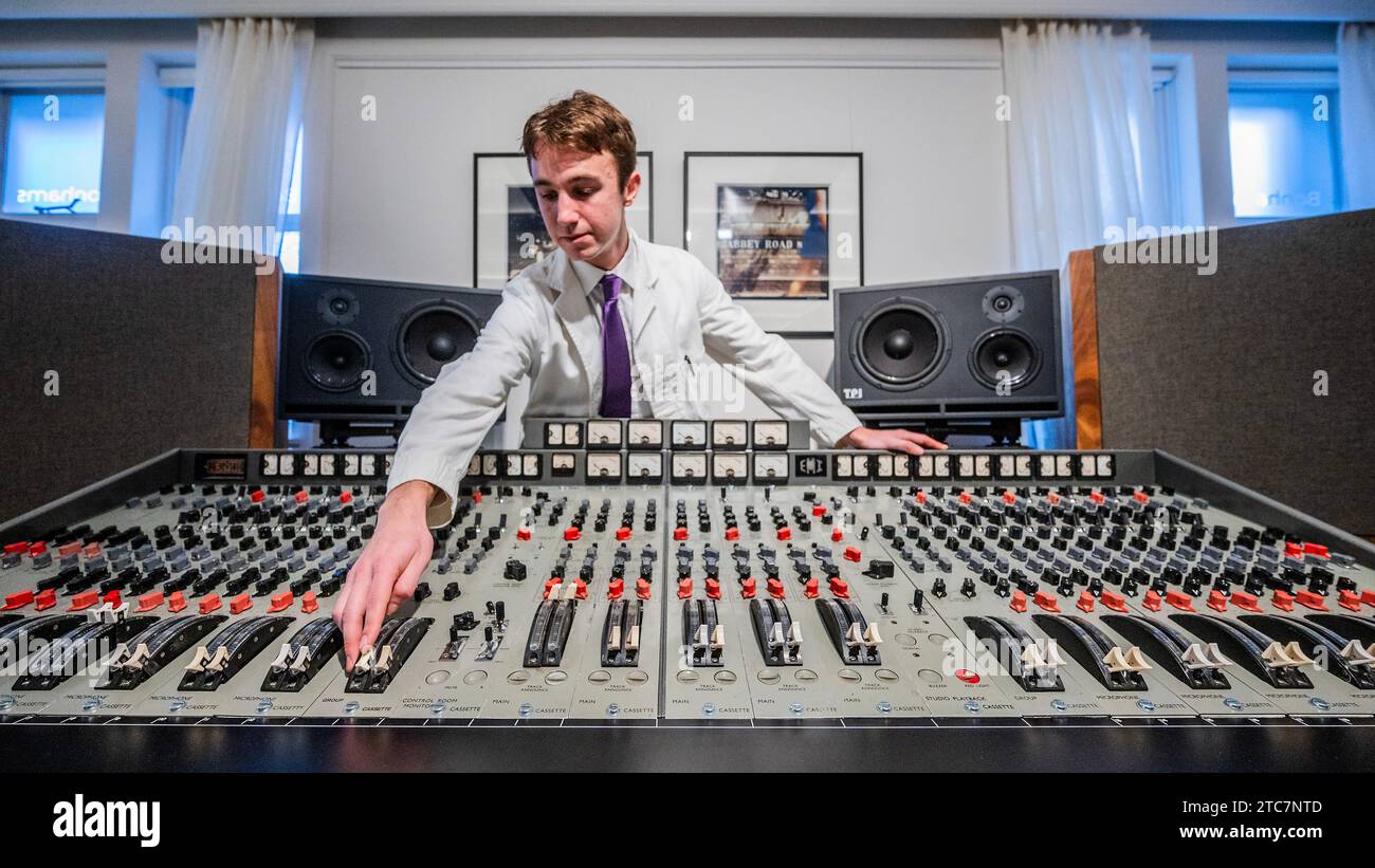 London, UK. 11th Dec, 2023. The EMI TG12345 Mk I Recording Console Used ...