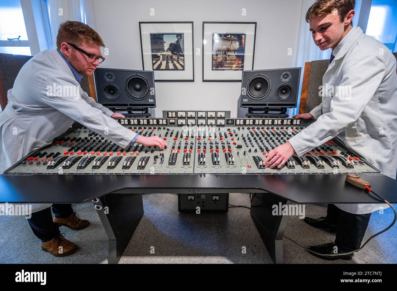 London, UK. 11th Dec, 2023. The EMI TG12345 Mk I Recording Console Used By The Beatles at Abbey ...