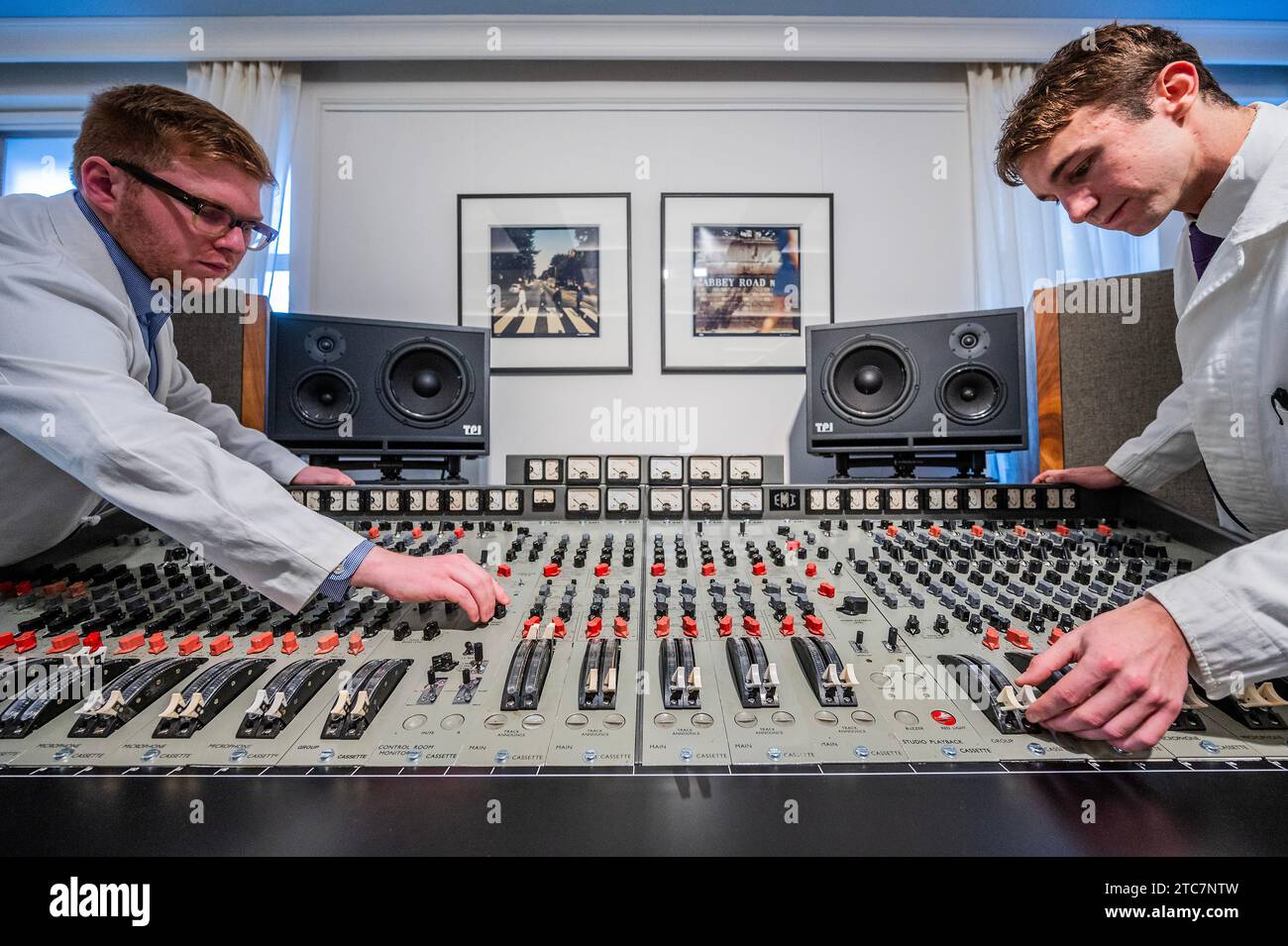 London, UK. 11th Dec, 2023. The EMI TG12345 Mk I Recording Console Used ...