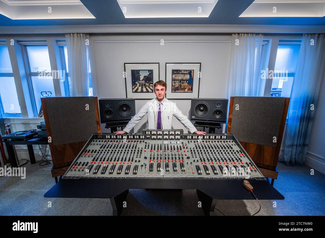 London, UK. 11th Dec, 2023. The EMI TG12345 Mk I Recording Console Used By The Beatles at Abbey ...