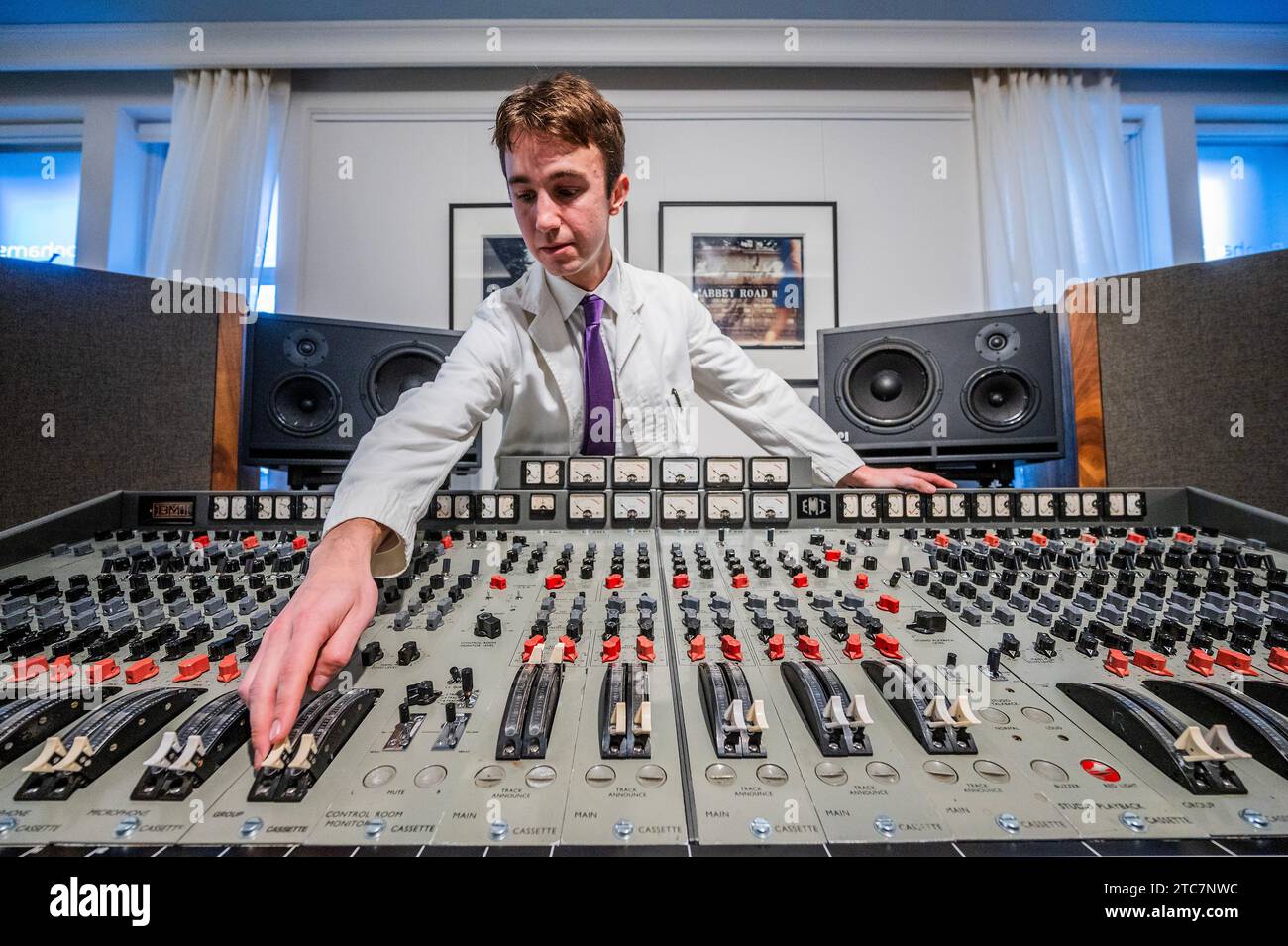 London, UK. 11th Dec, 2023. The EMI TG12345 Mk I Recording Console Used ...