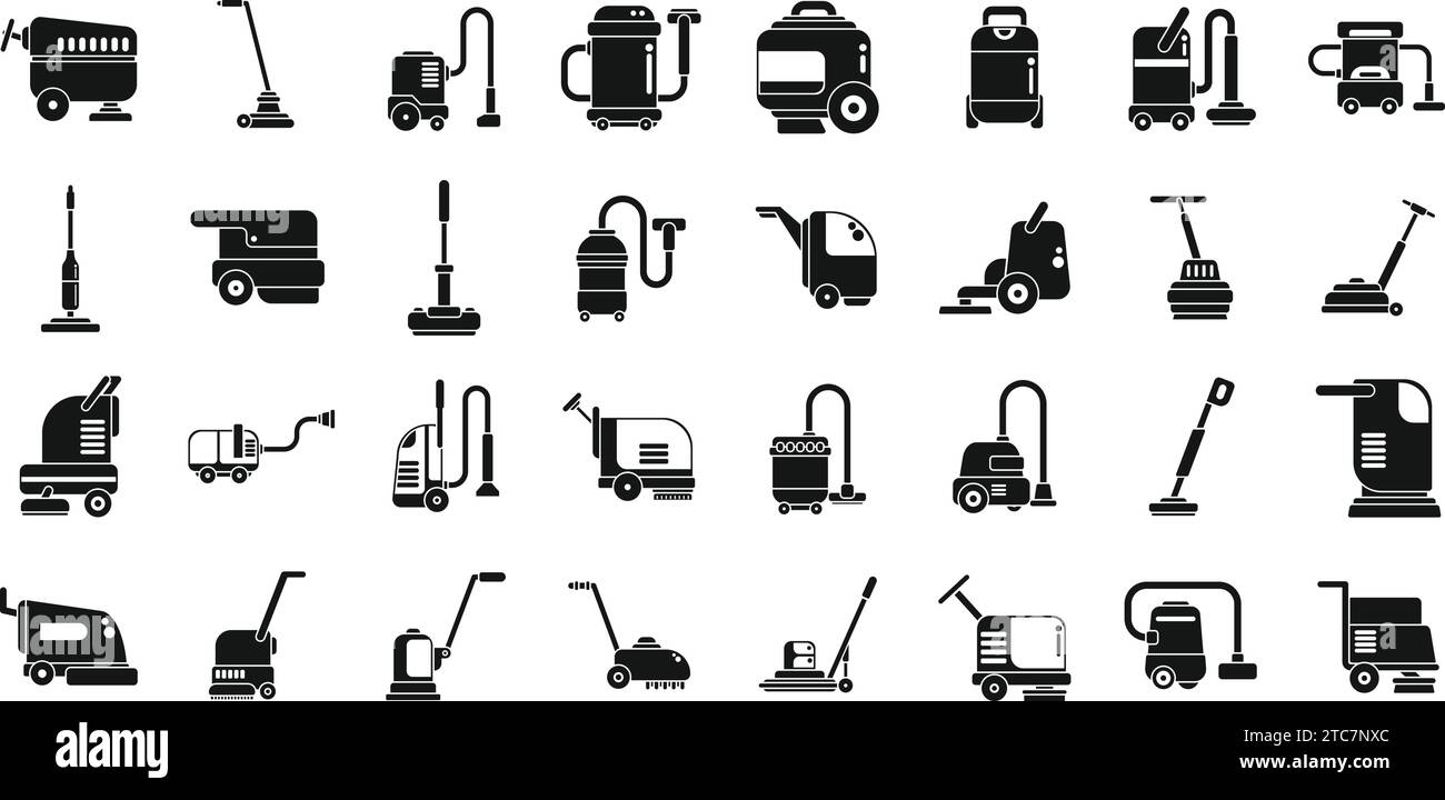 Floor washing machine icons Cut Out Stock Images & Pictures - Alamy