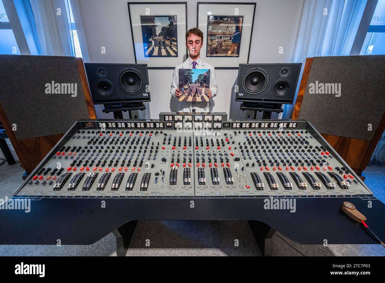 London, UK. 11th Dec, 2023. The EMI TG12345 Mk I Recording Console Used ...