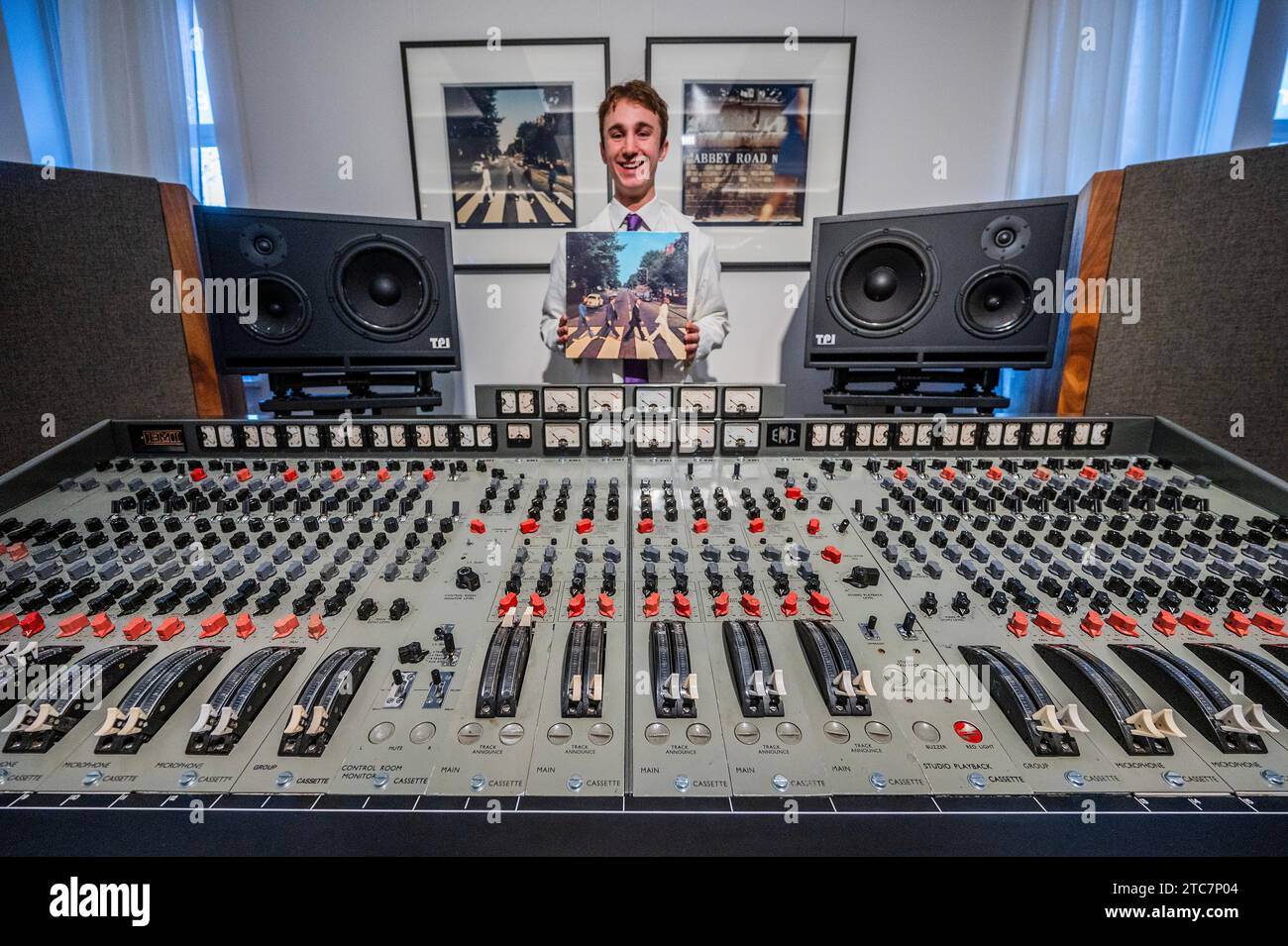 London, UK. 11th Dec, 2023. The EMI TG12345 Mk I Recording Console Used ...