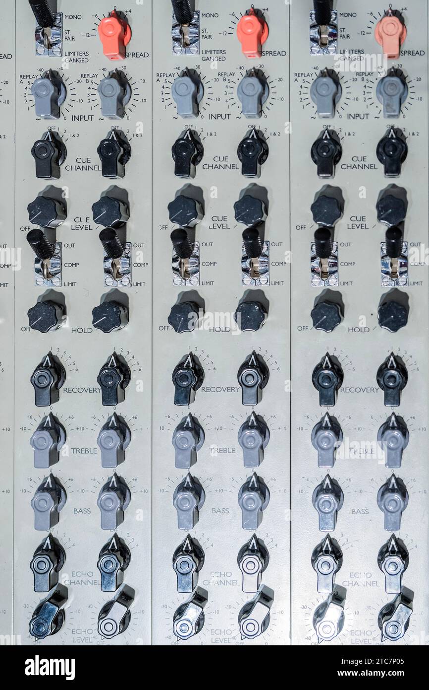 London, UK. 11th Dec, 2023. The EMI TG12345 Mk I Recording Console Used ...