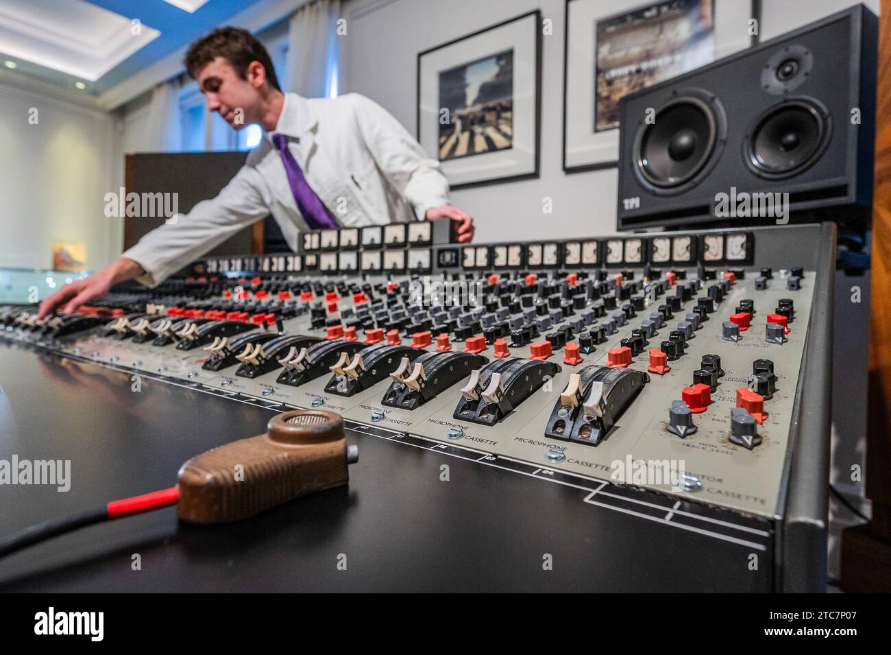 London, UK. 11th Dec, 2023. The EMI TG12345 Mk I Recording Console Used ...