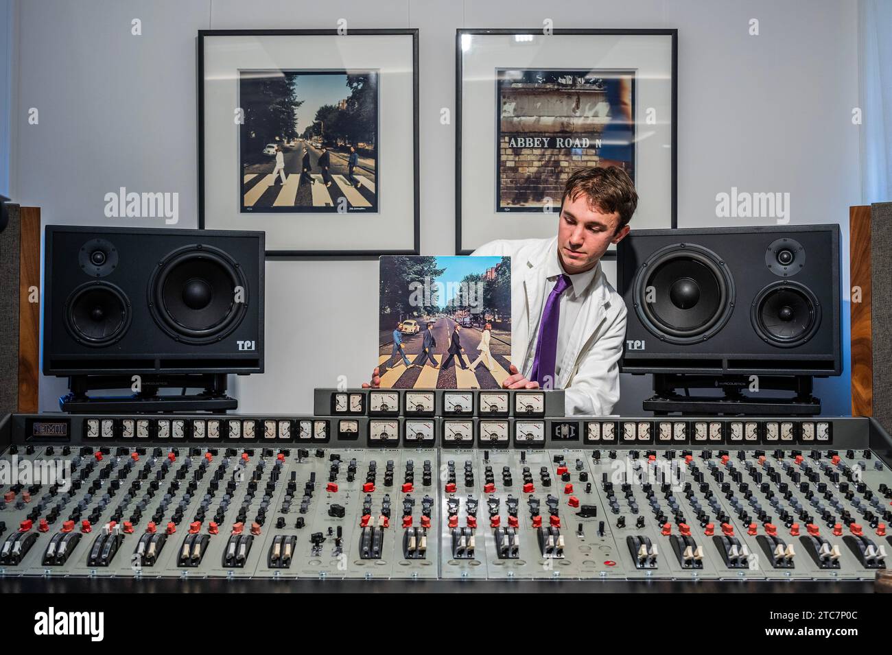 London, UK. 11th Dec, 2023. The EMI TG12345 Mk I Recording Console Used By The Beatles at Abbey ...