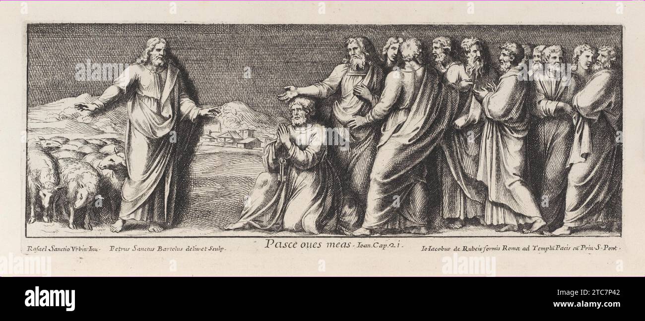 The naming of Saint Peter as Head of the Church, after Raphael's Stanza ...