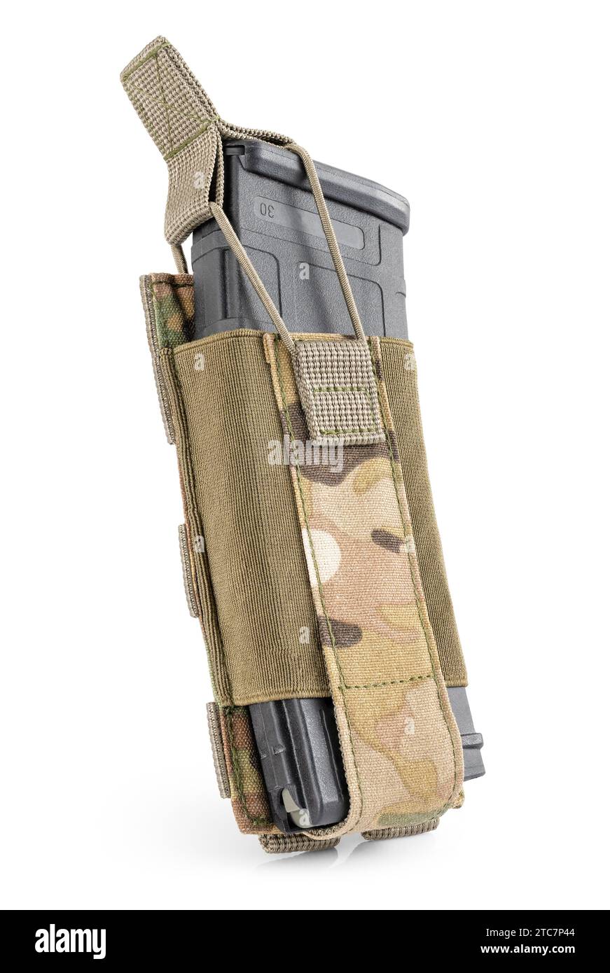 Military pouch in multicam camouflage with bullet magazine inside on ...