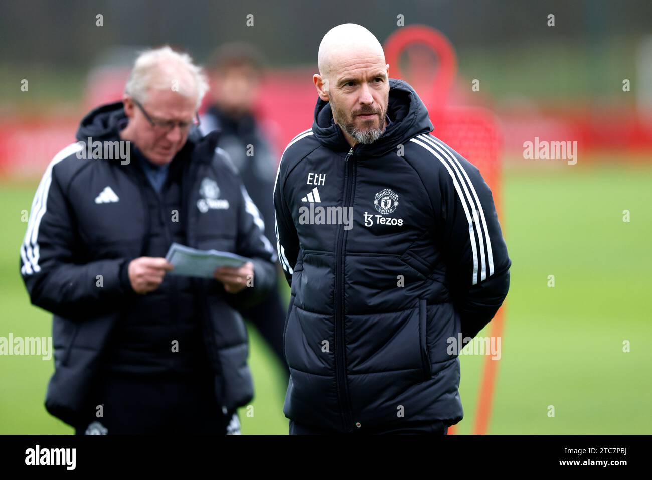 Manchester United manager Erik ten Hag during a training session at the ...