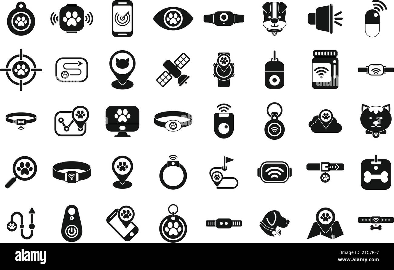 Dog gps tracker Stock Vector Images - Alamy