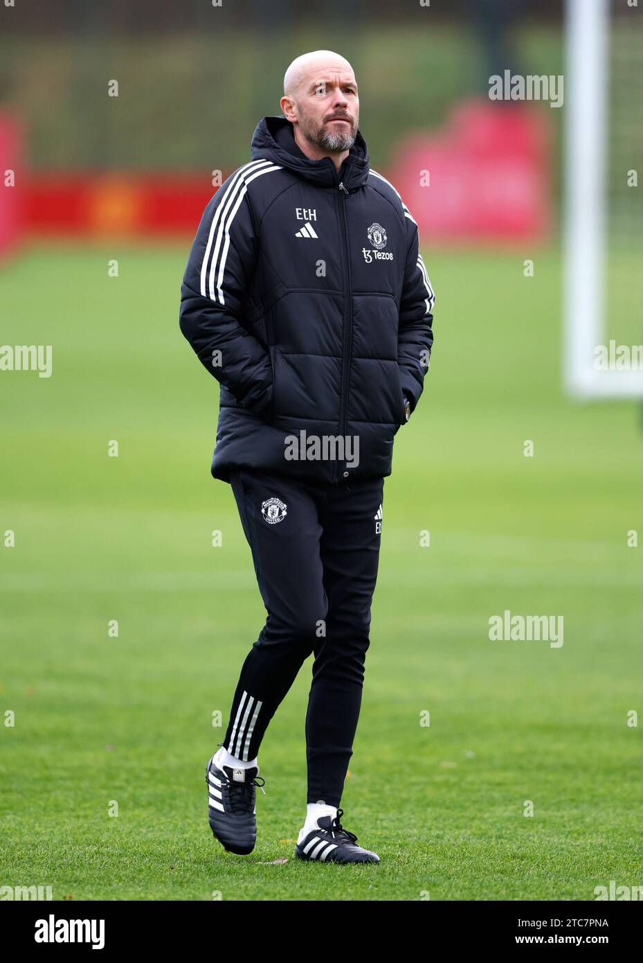 Manchester United manager Erik ten Hag during a training session at the ...