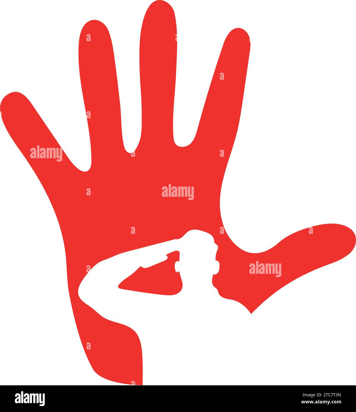 Red hand day child soldier Stock Vector Images - Alamy