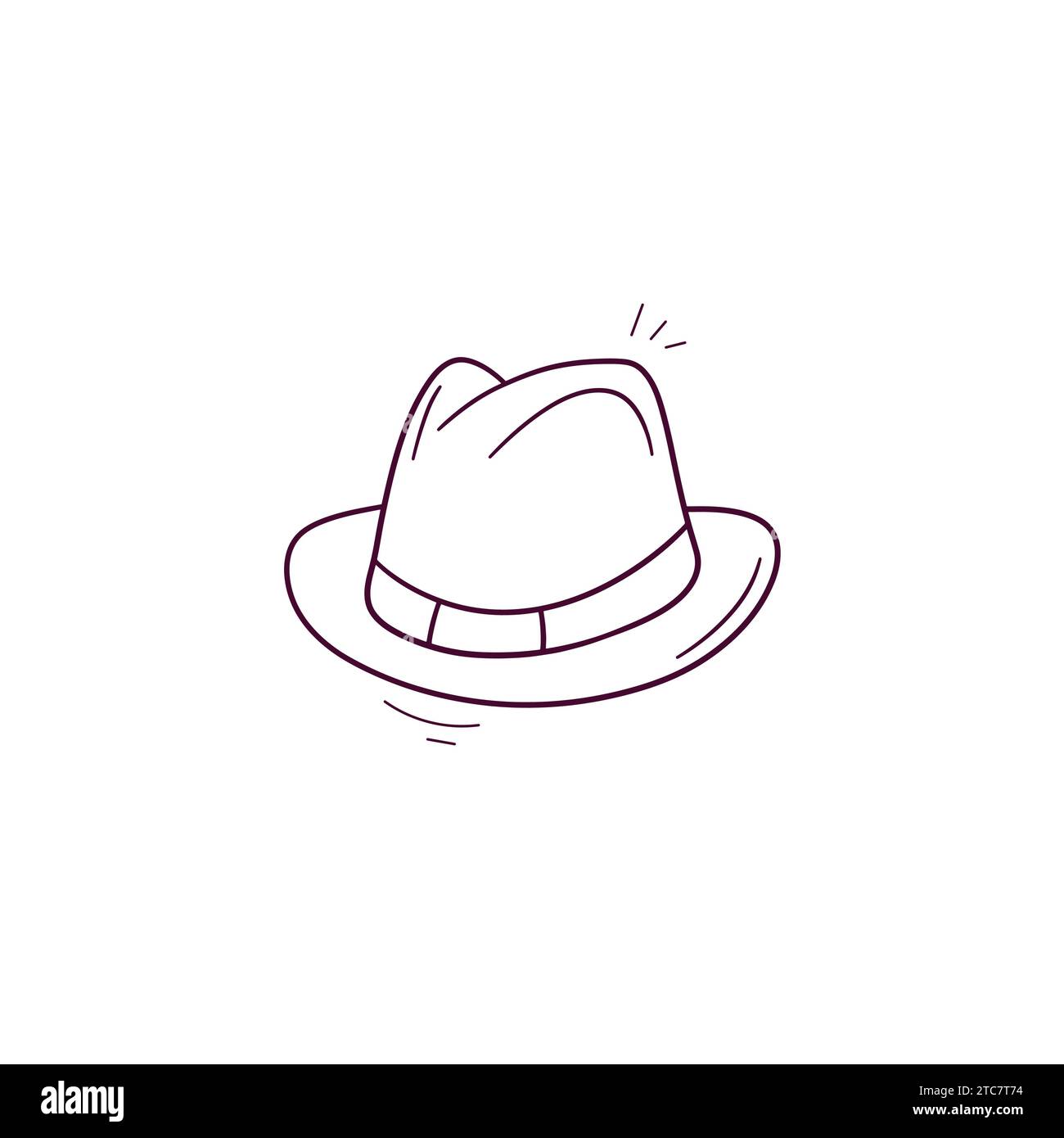 Hand Drawn illustration of cowboy hat icon. Doodle Vector Sketch ...