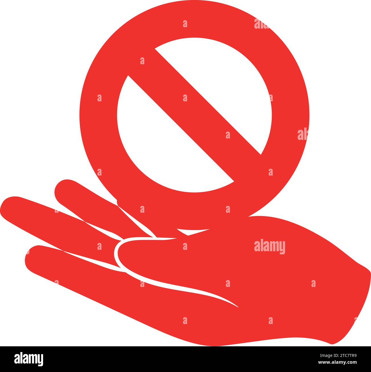 red hand day and ban sign Stock Vector Image & Art - Alamy
