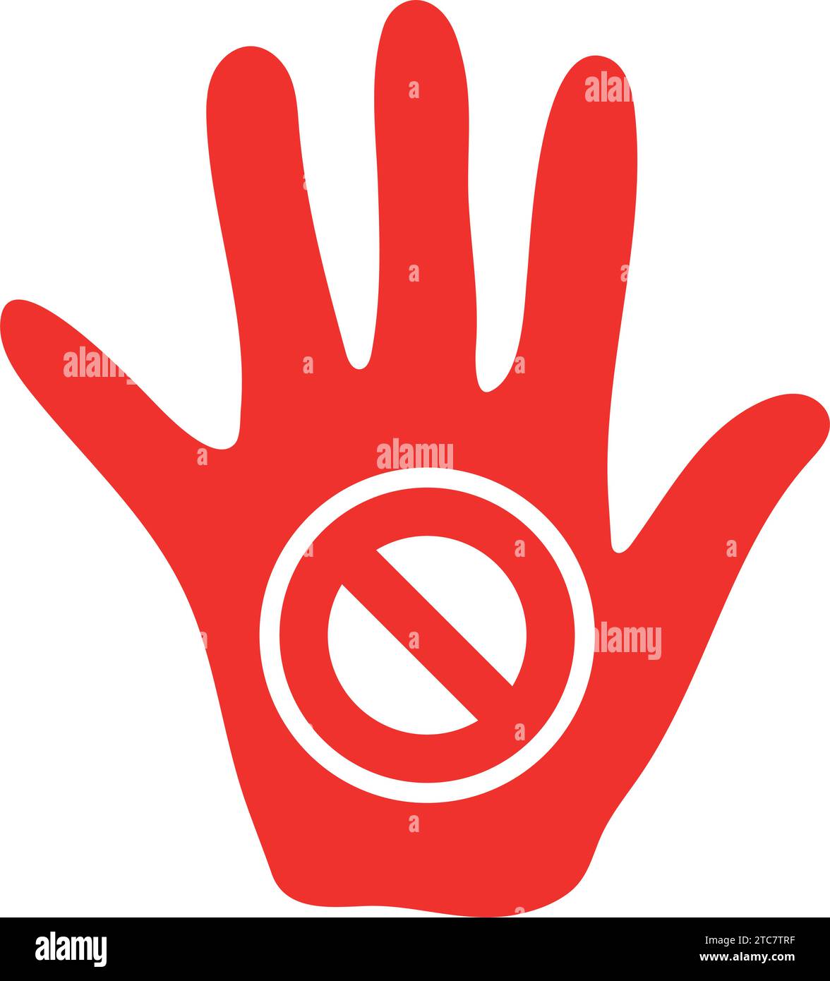 red hand day with ban sign Stock Vector Image & Art - Alamy