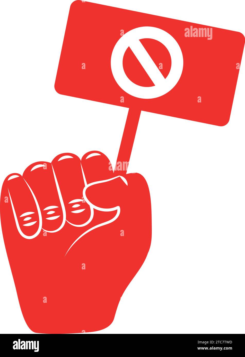 red hand day with ban signboard Stock Vector Image & Art - Alamy