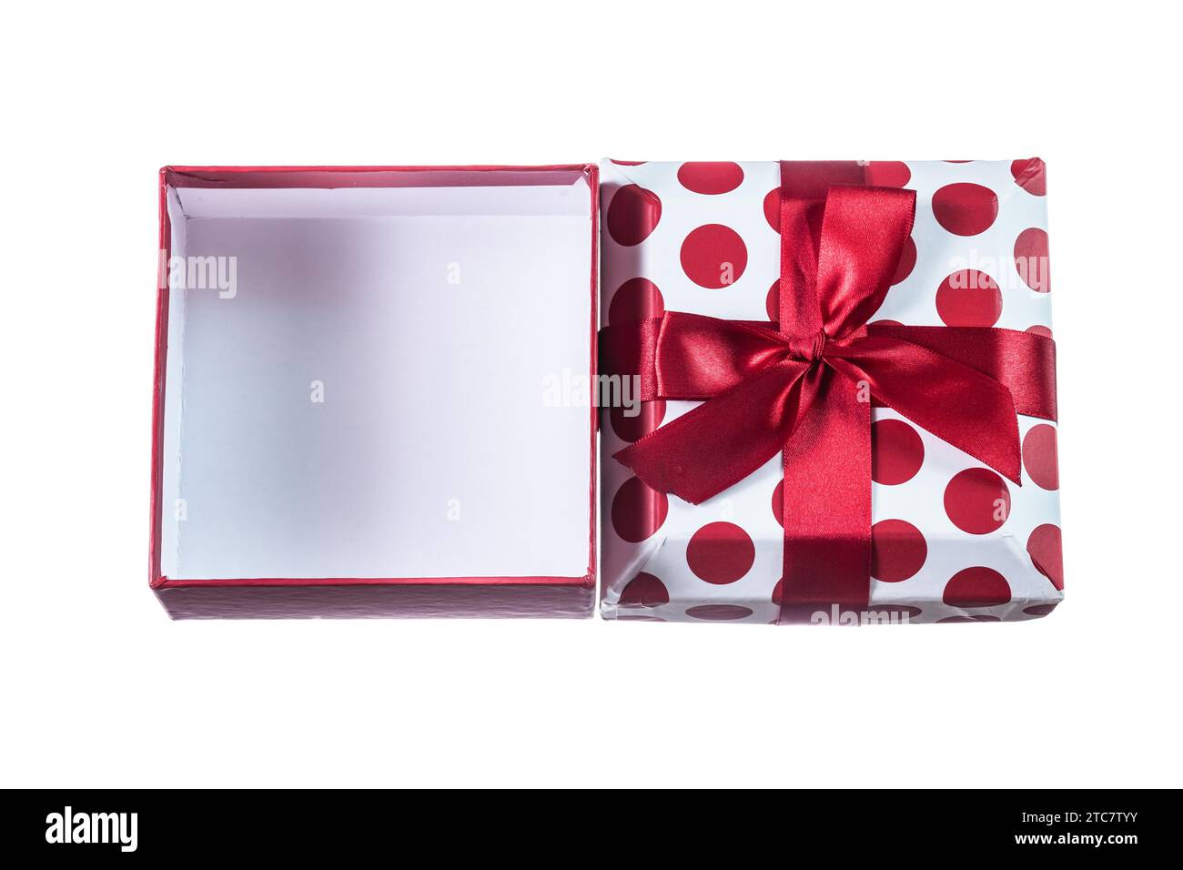 Opened wrapped present box Cut Out Stock Images & Pictures - Alamy