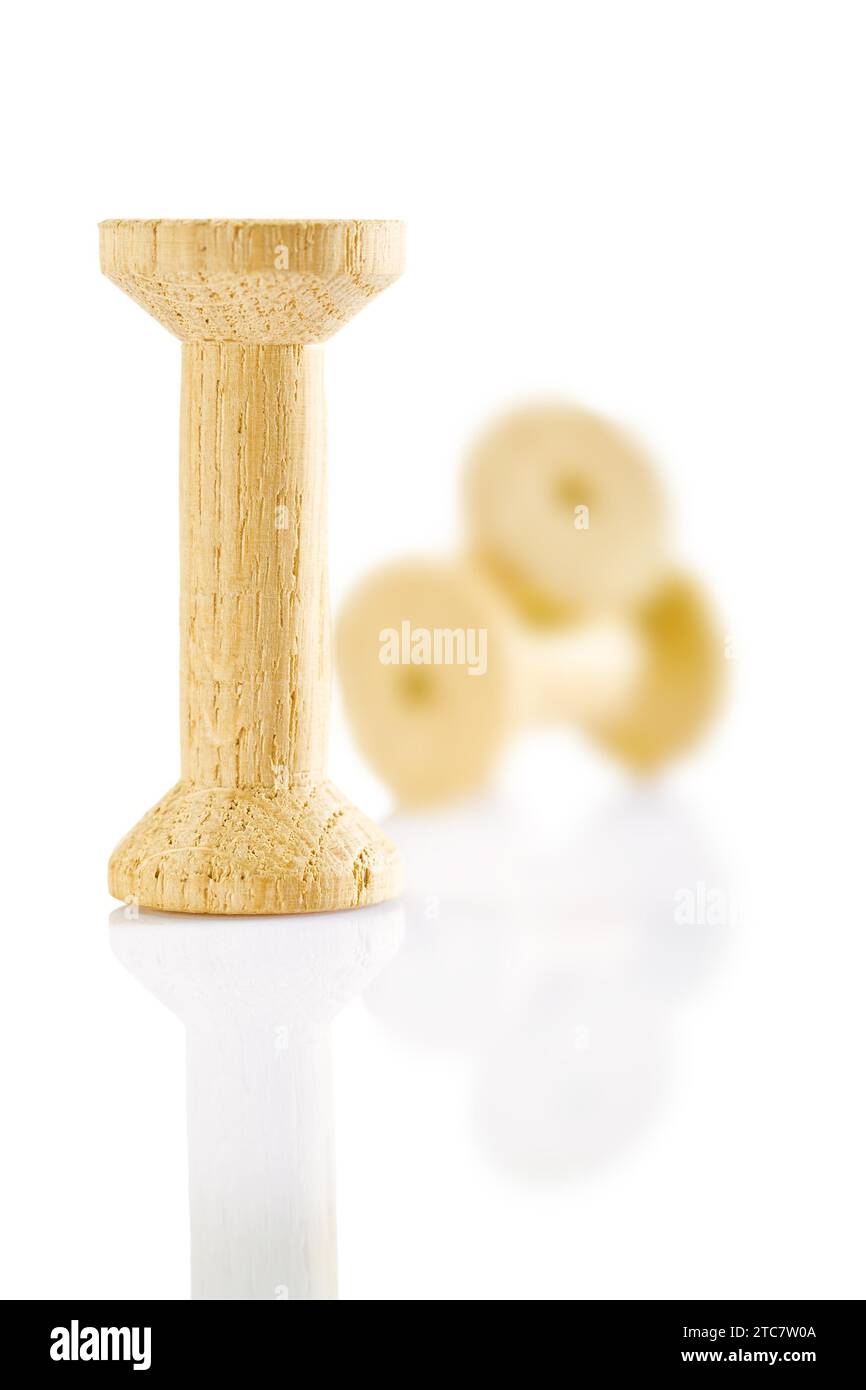 Sewing spools on white background Stock Photo - Alamy
