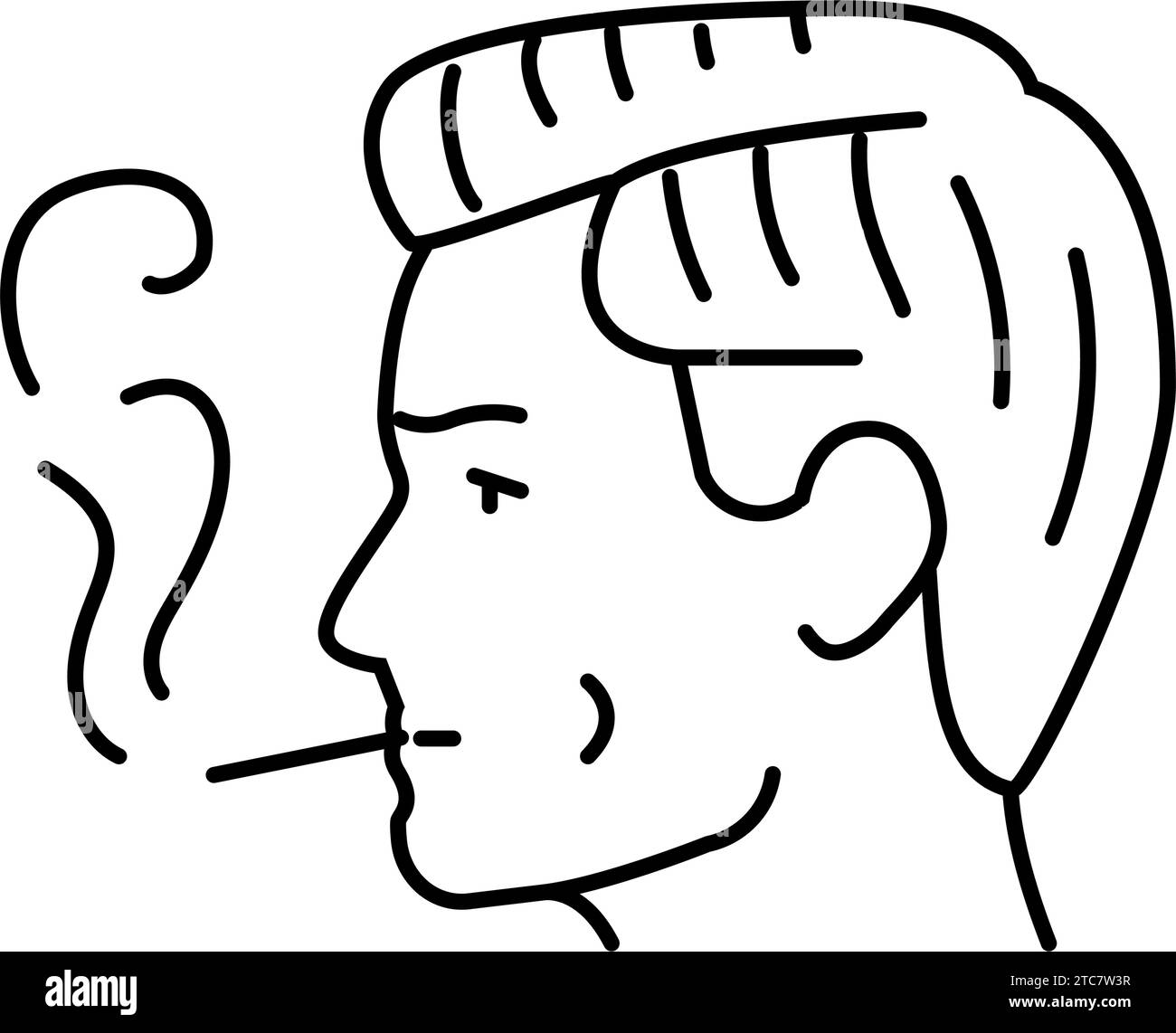 male smoking cigarette line icon vector illustration Stock Vector Image ...