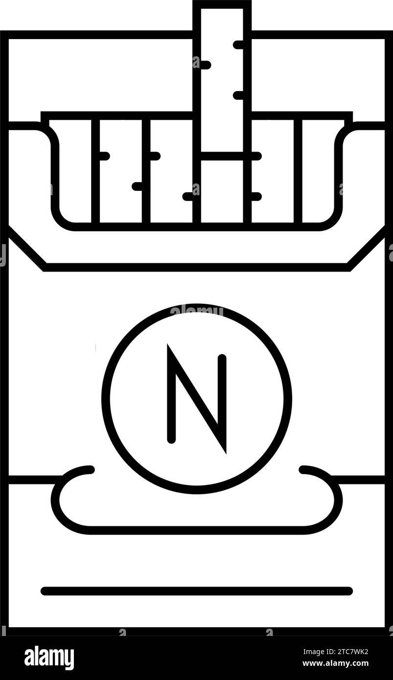 cigarette nicotine line icon vector illustration Stock Vector Image ...