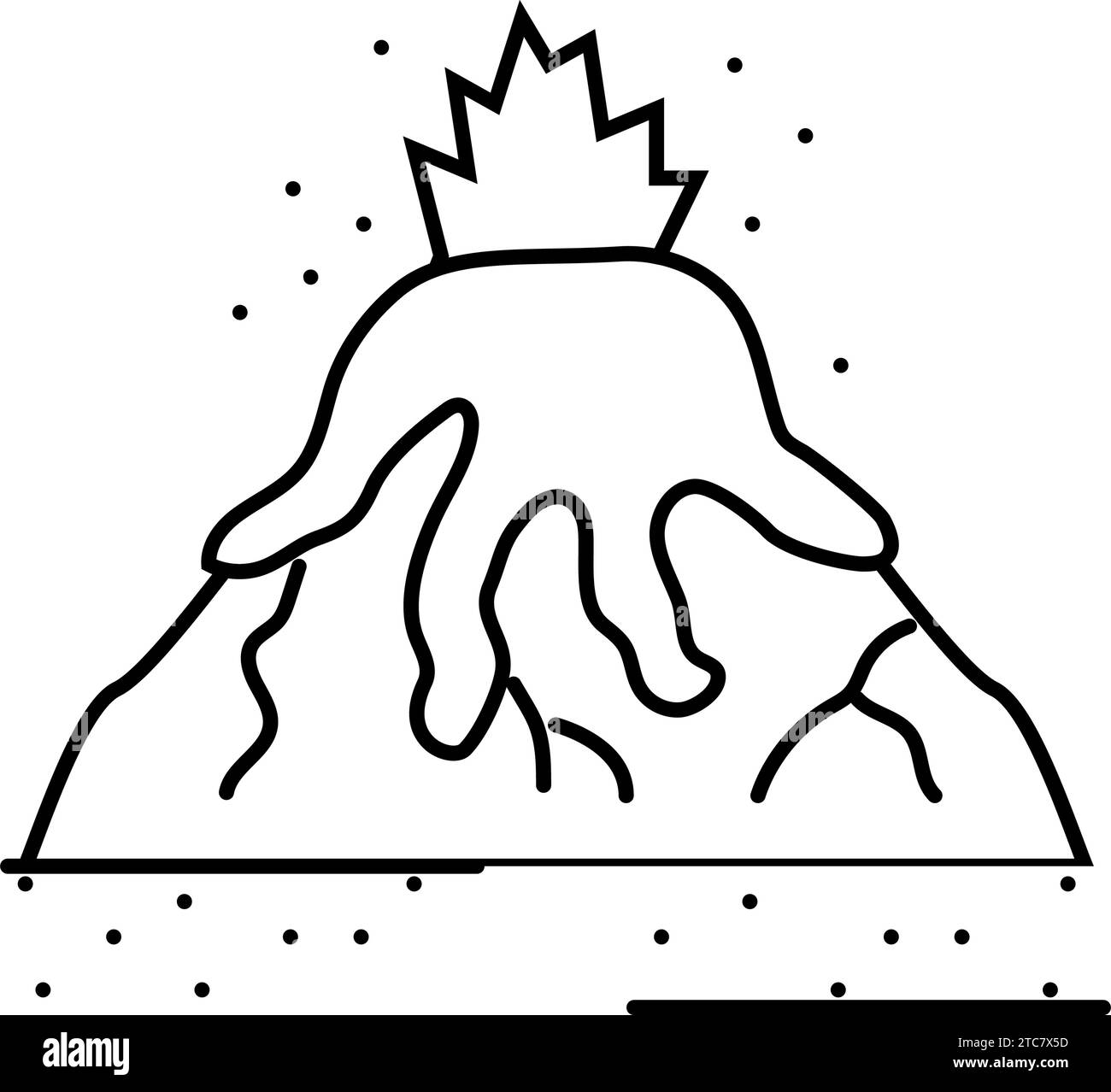 effusive eruption lava line icon vector illustration Stock Vector Image ...