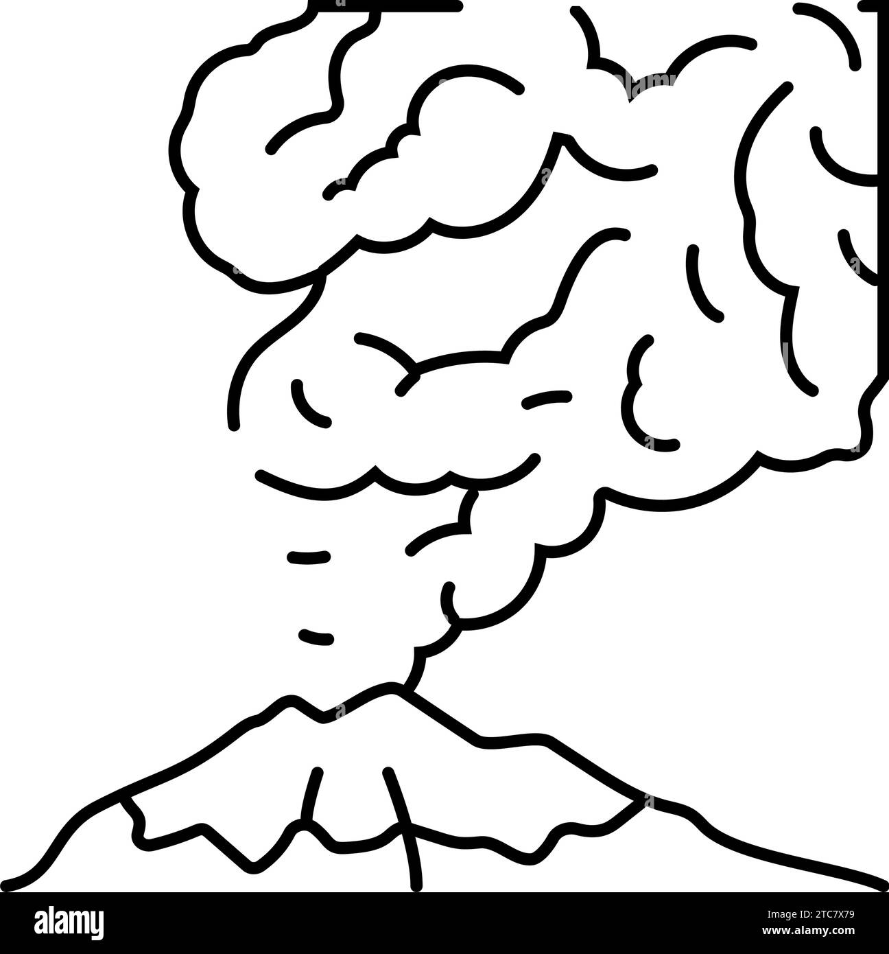 volcanic smoke line icon vector illustration Stock Vector Image & Art ...