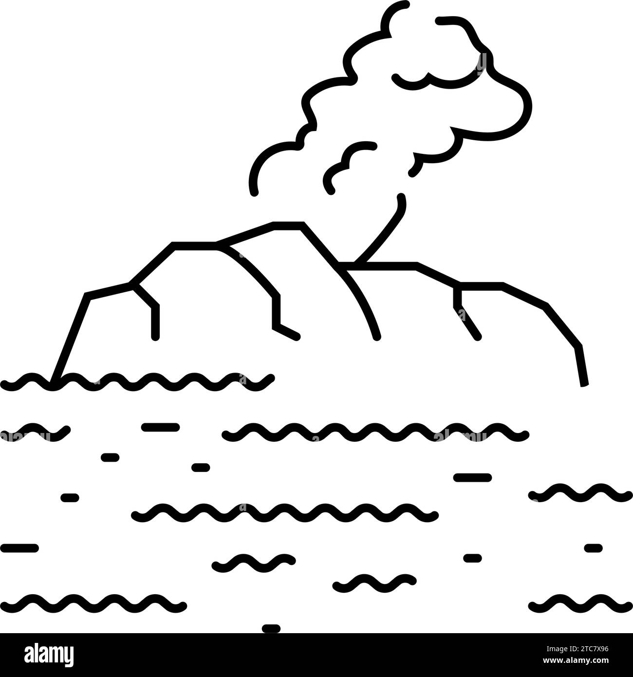 Volcano explosion icon outline Black and White Stock Photos & Images ...