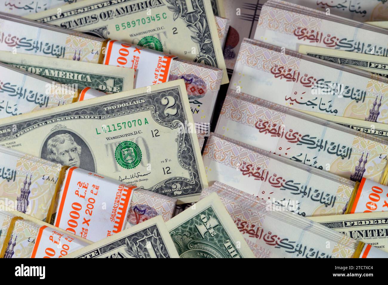 Piles and Stacks of Egypt money thousands of Pounds currency banknotes ...