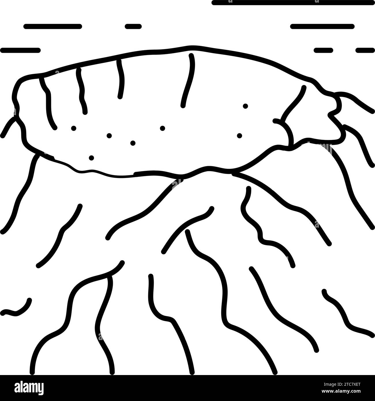 crater lava volcano line icon vector illustration Stock Vector Image ...