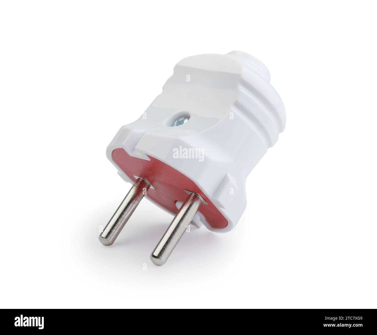 New plastic electrical plug isolated on white Stock Photo - Alamy