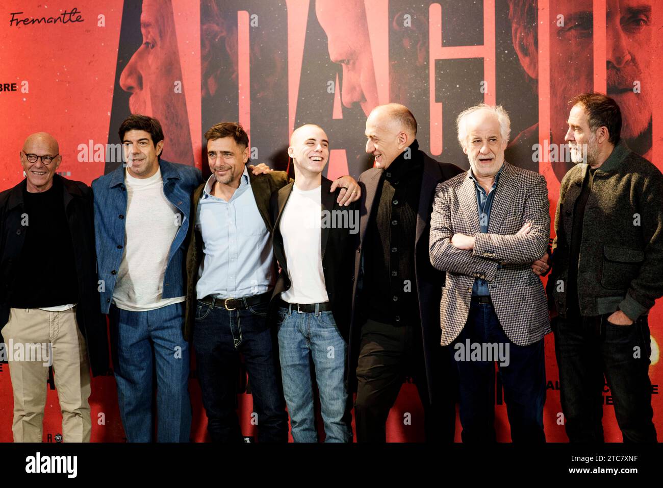 ROME, ITALY - DECEMBER 11: Gianmarco Franchini, Pierfrancesco Favino ...