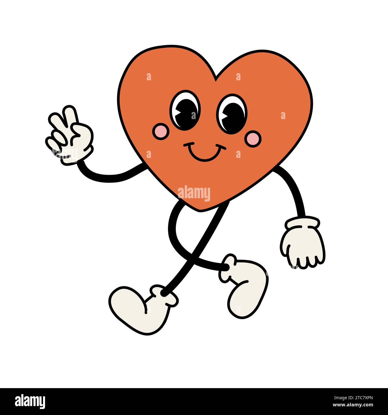 Vector retro groovy cartoon red heart Stock Vector Image & Art - Alamy