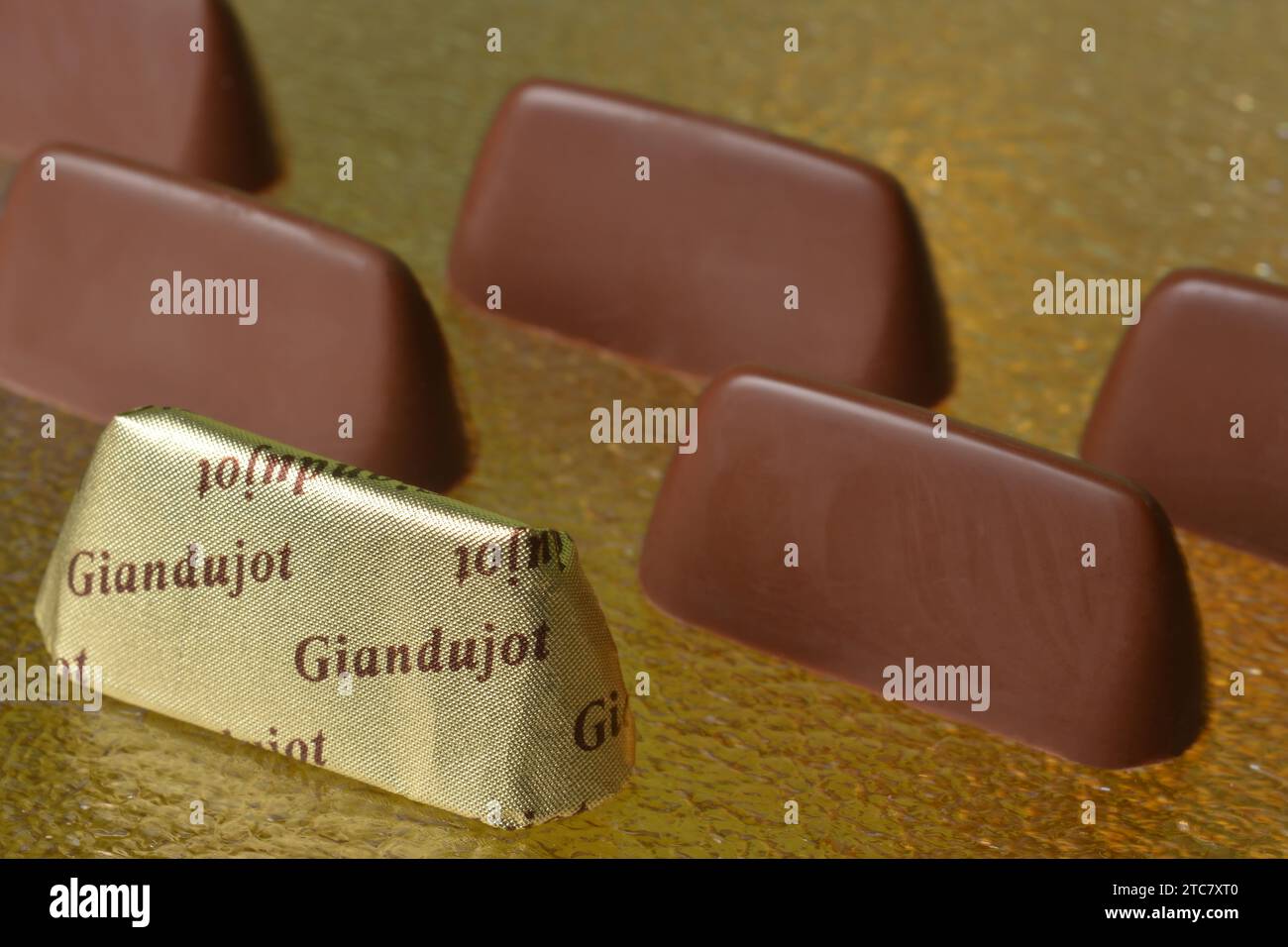 Italian food product, Gianduiotto the traditional Piedmont chocolate ...