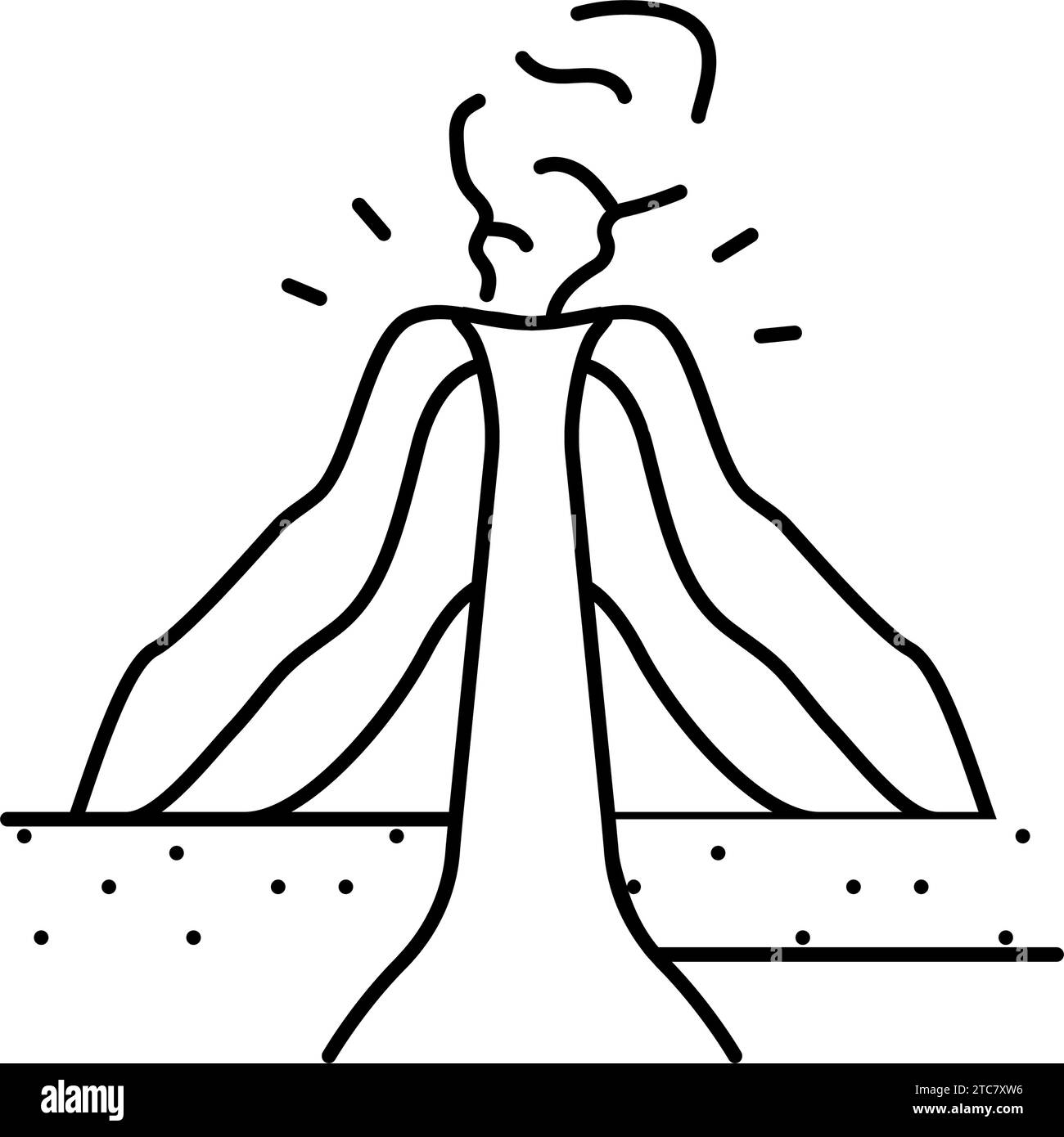 cinder cones lava line icon vector illustration Stock Vector Image ...