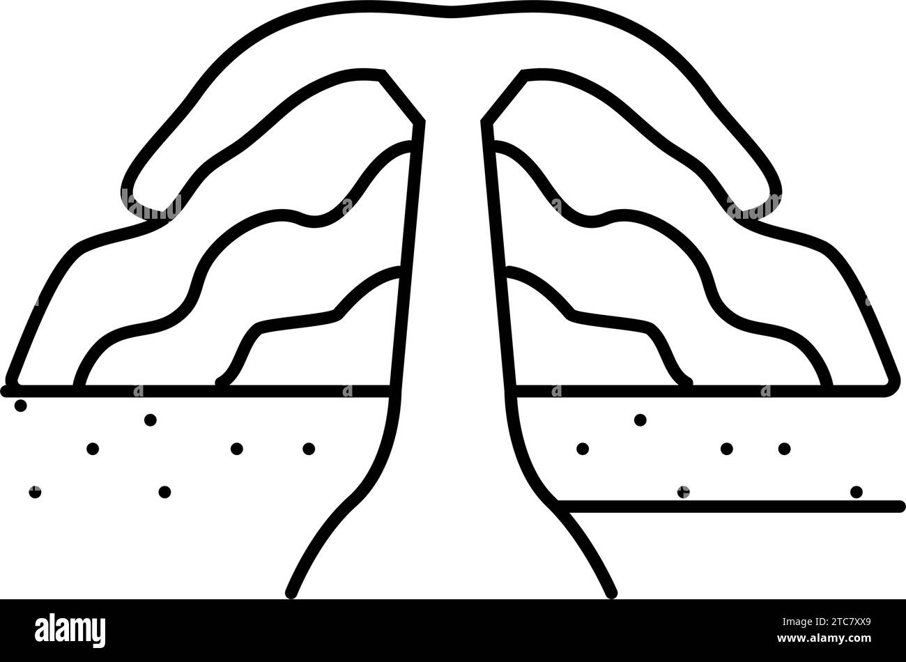 shield volcano lava line icon vector illustration Stock Vector Image ...