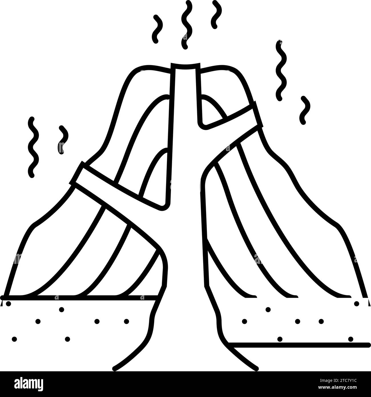 stratovolcano lava line icon vector illustration Stock Vector Image ...