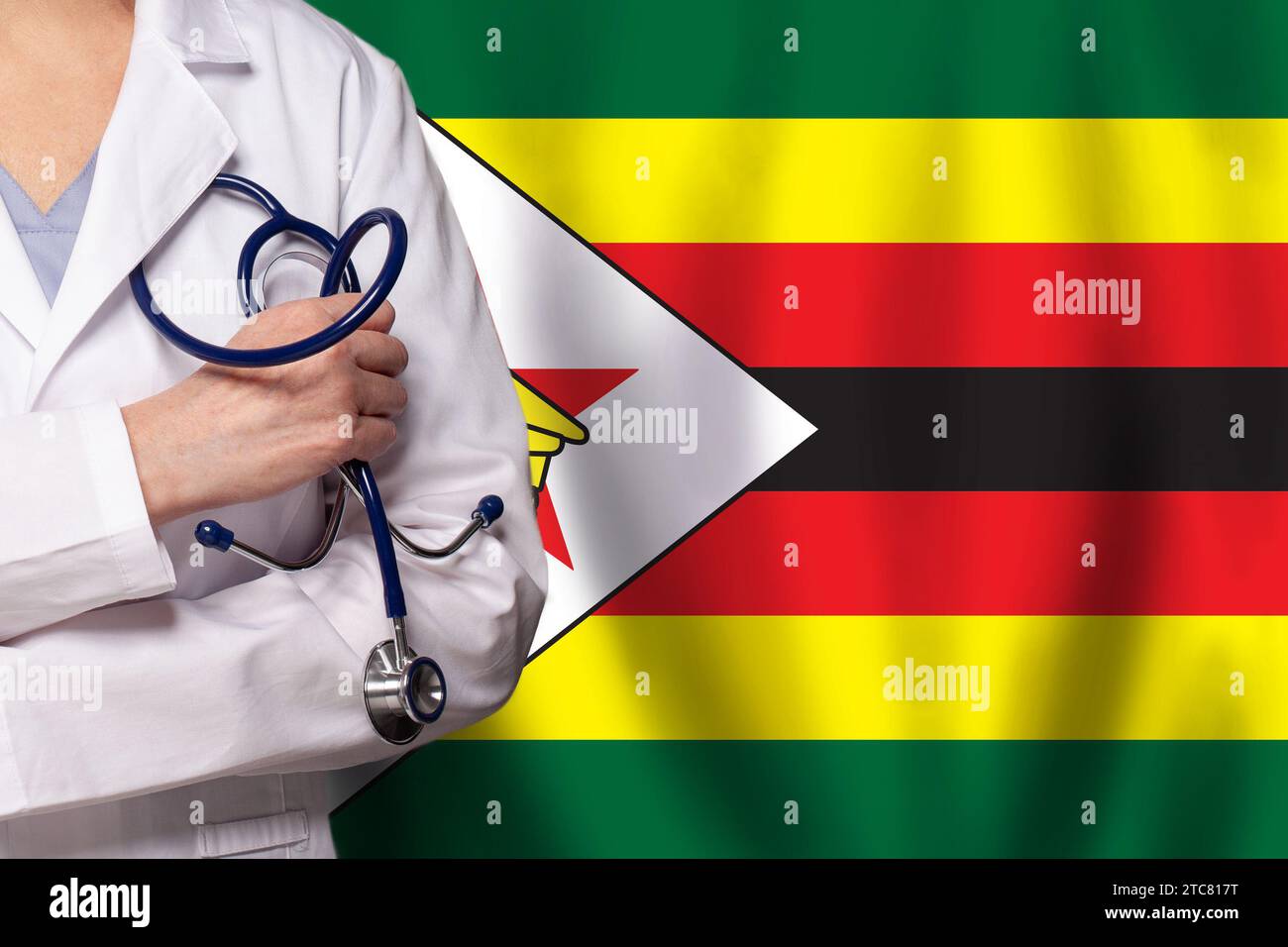 Zimbabwean medicine and healthcare concept. Doctor close up against ...