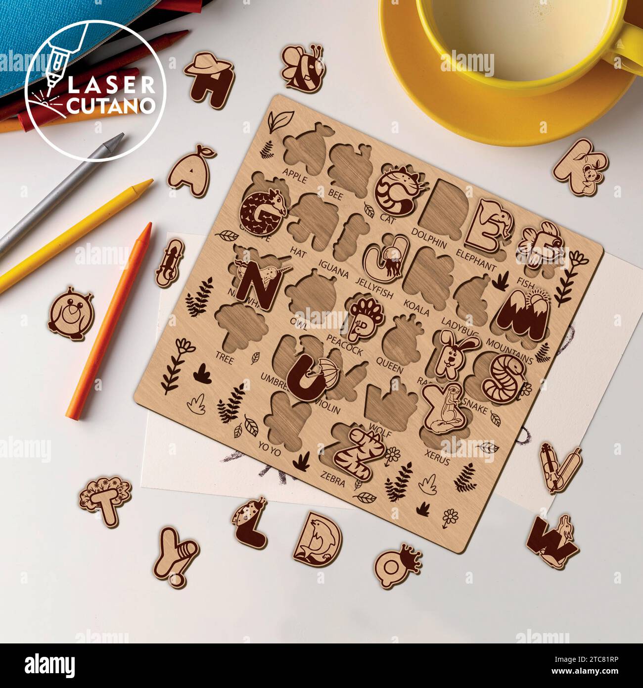 ALPHABET PUZZLE Digital multilayer layout files are specially prepared for the laser cut, CNC ...