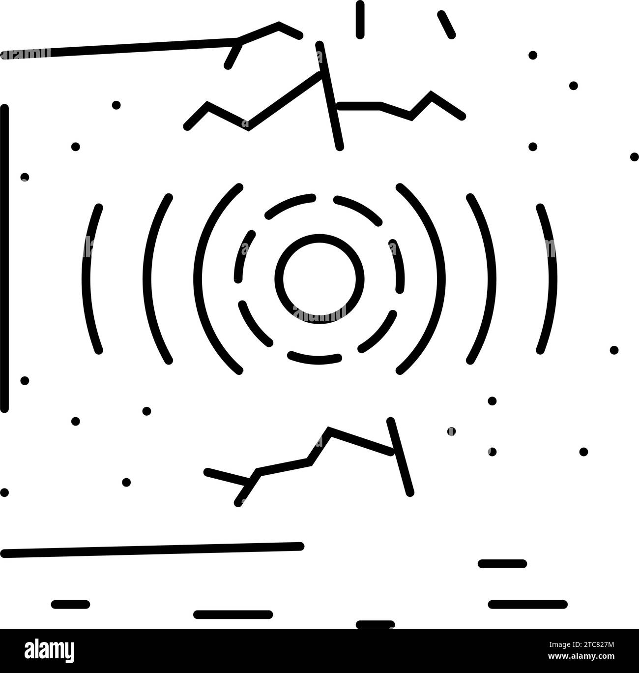 tectonic earthquake disaster line icon vector illustration Stock Vector ...