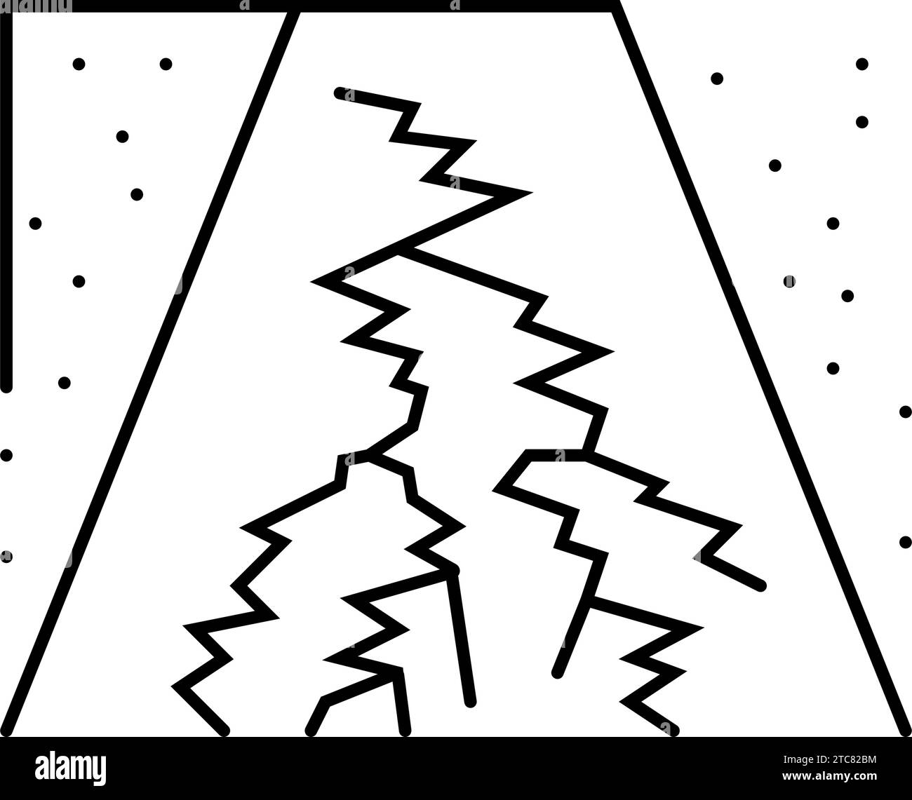 road crack disaster line icon vector illustration Stock Vector Image ...